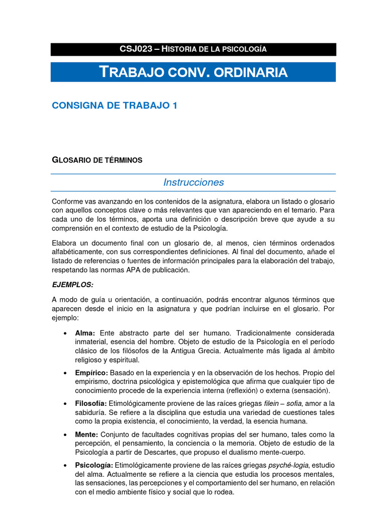 CSJ023 Trab CO Esp - v0 | PDF | Las emociones | Mente