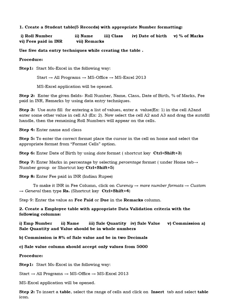 Excel Practical Record 1 | PDF | Microsoft Excel | Net Income