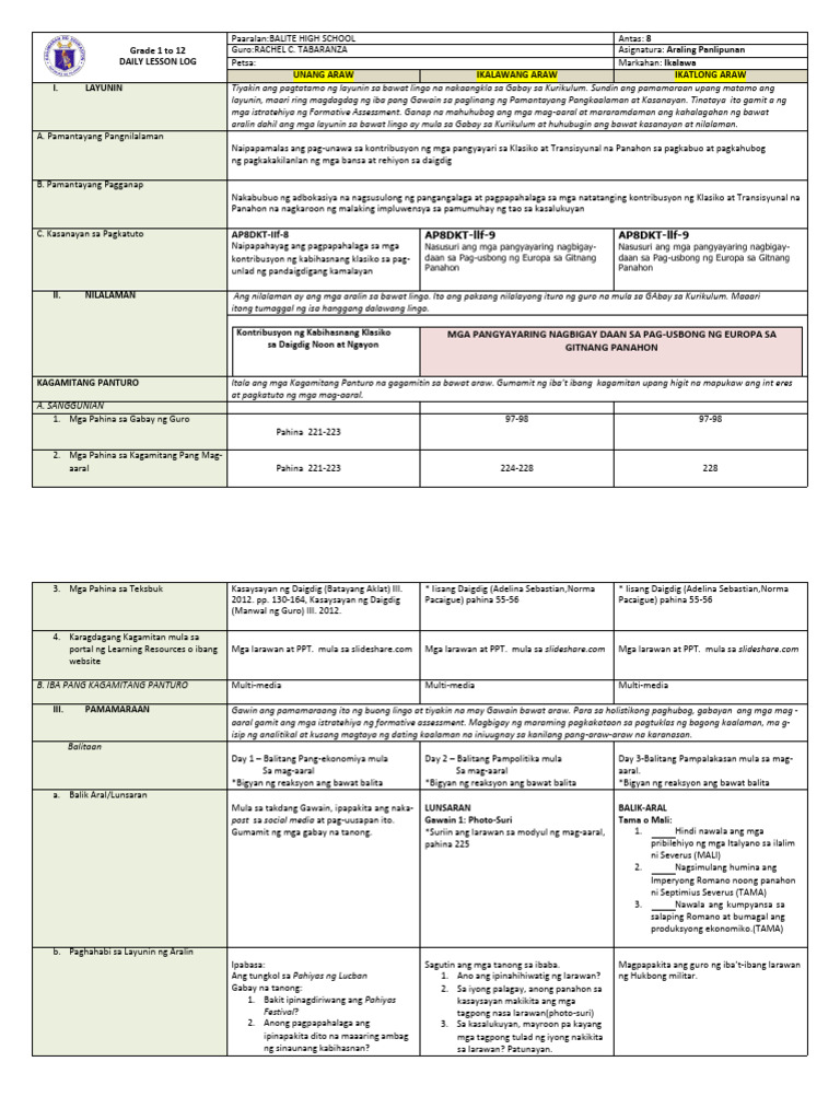 FINAL AP8 2ND LC Week 6 | PDF