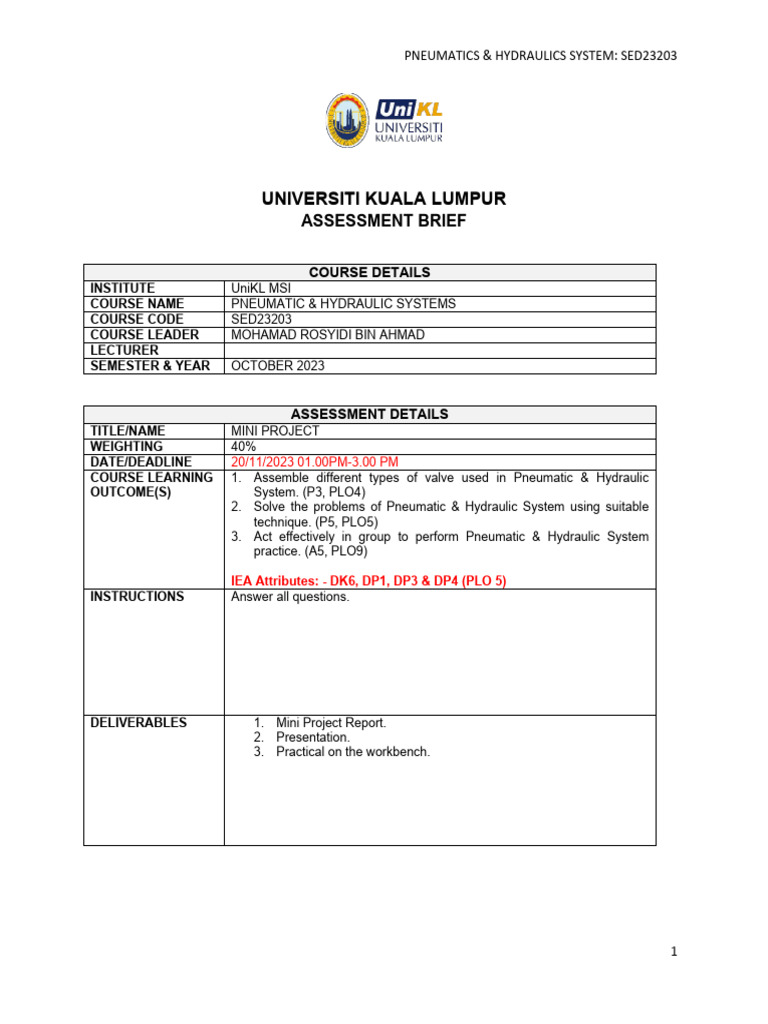 Mini Project Criteria | PDF