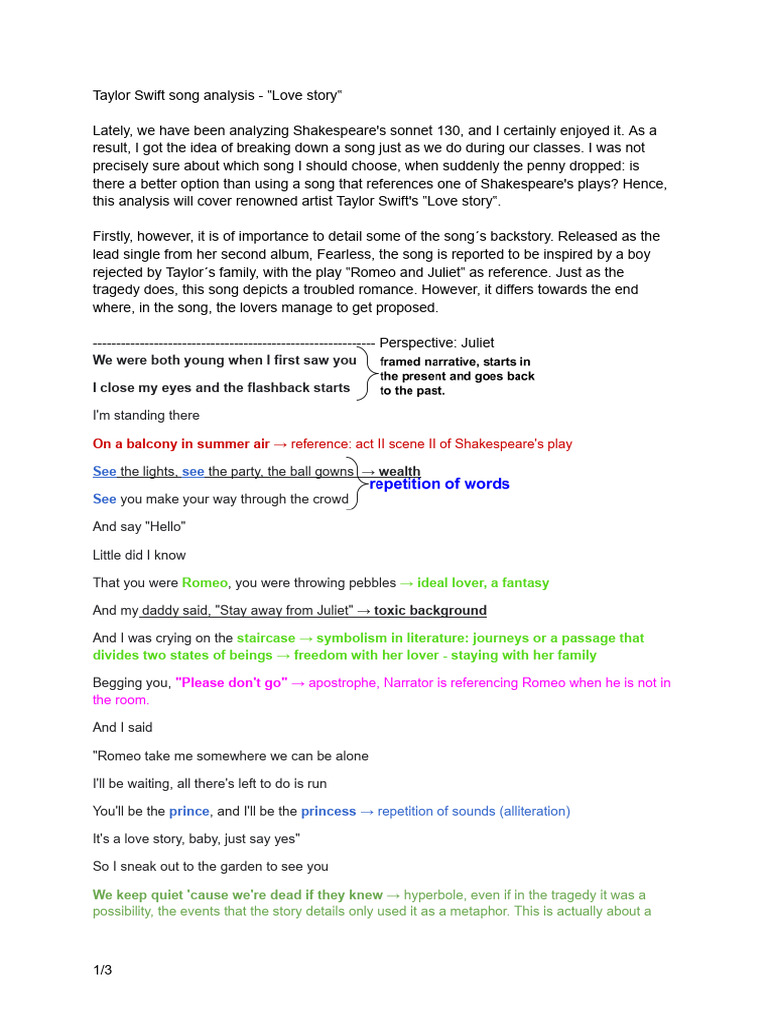 Taylor Swift | PDF | Romeo And Juliet