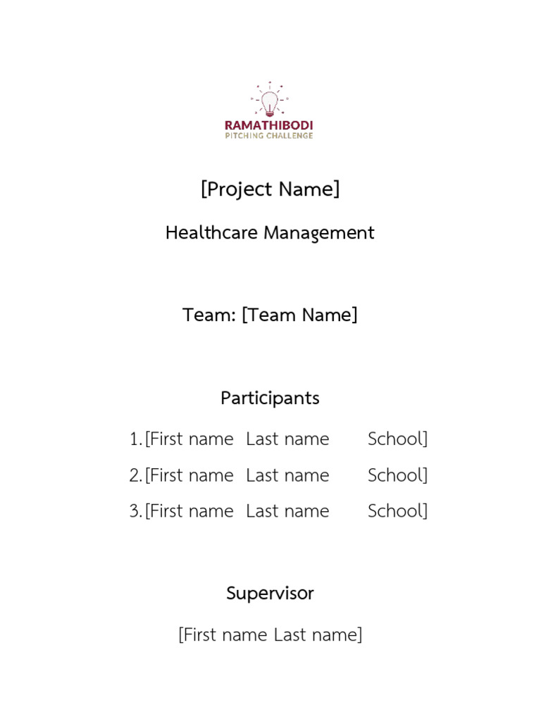 RPC Project Pitching Guideline HealthcareManagement VEng | PDF | Judgment (Law) | Information