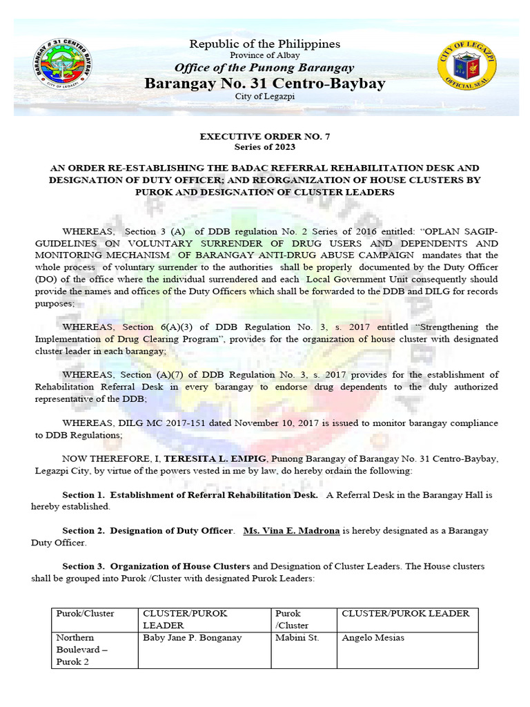 7 BADAC_REFERRAL DESK AND HCL | PDF | Government | Philippines