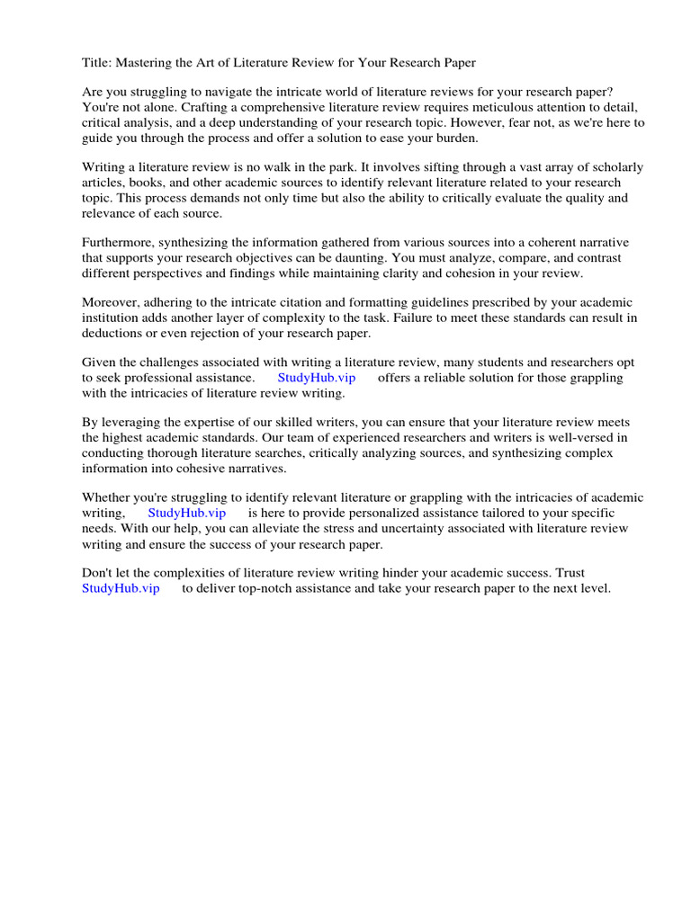 How To Do Literature Review of Research Paper | PDF | Essays | Academic ...