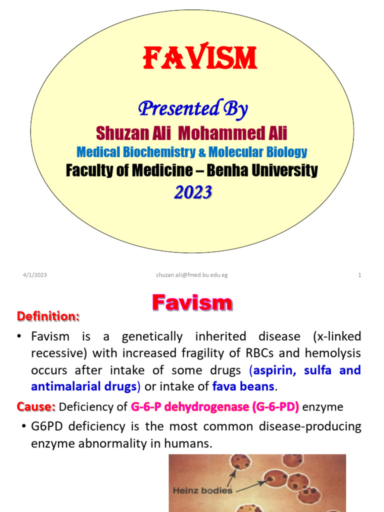 Final Favism 2023 | PDF | Metabolism | Biochemistry