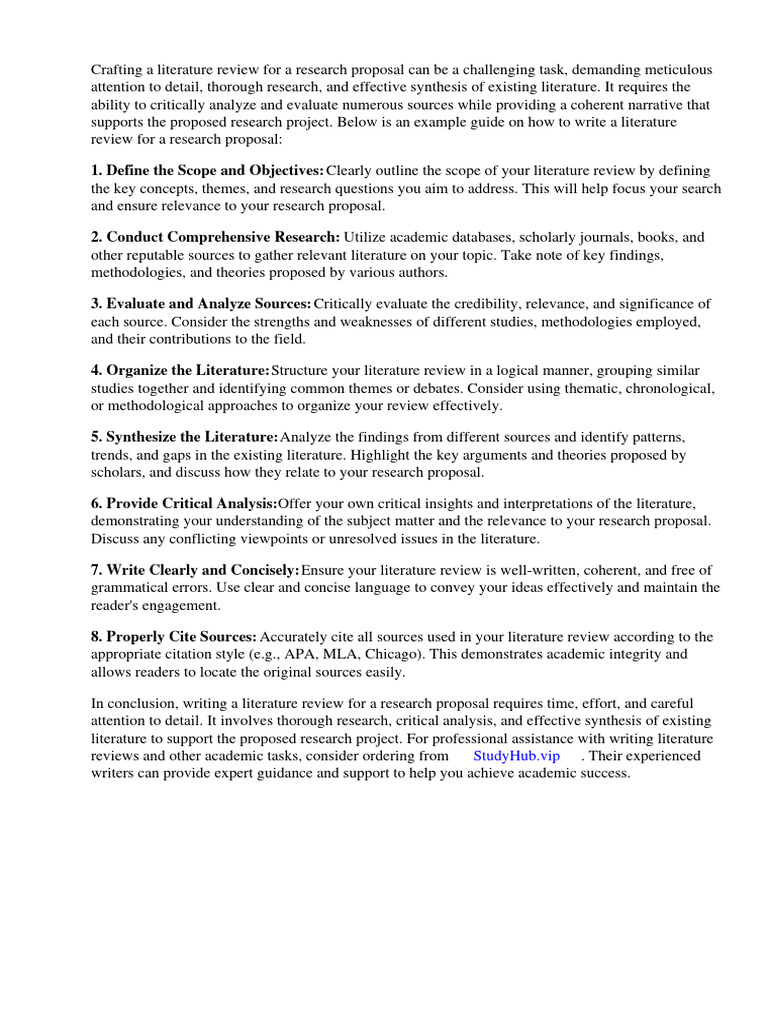 How To Write Literature Review For Research Proposal Example | Download ...