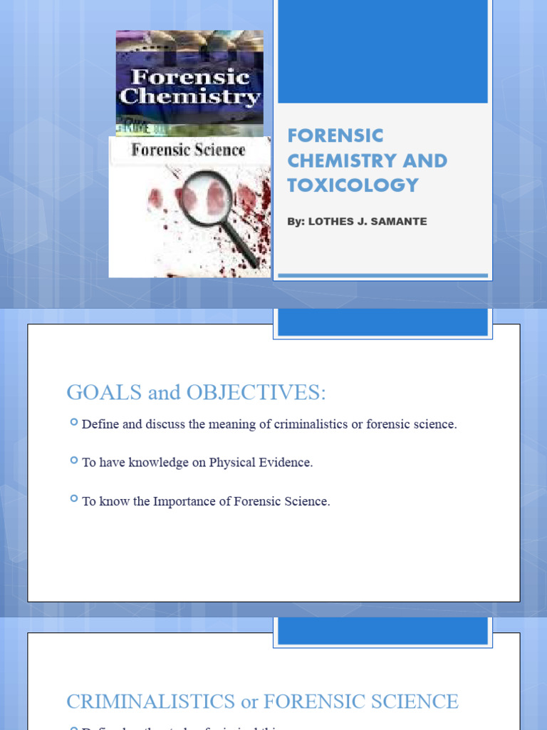 Module 1 Forensic Chemistry and Toxicology | Download Free PDF ...