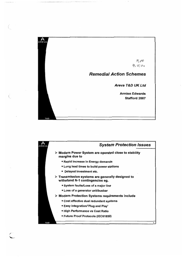Section 5-Remedial Action Schemes | PDF