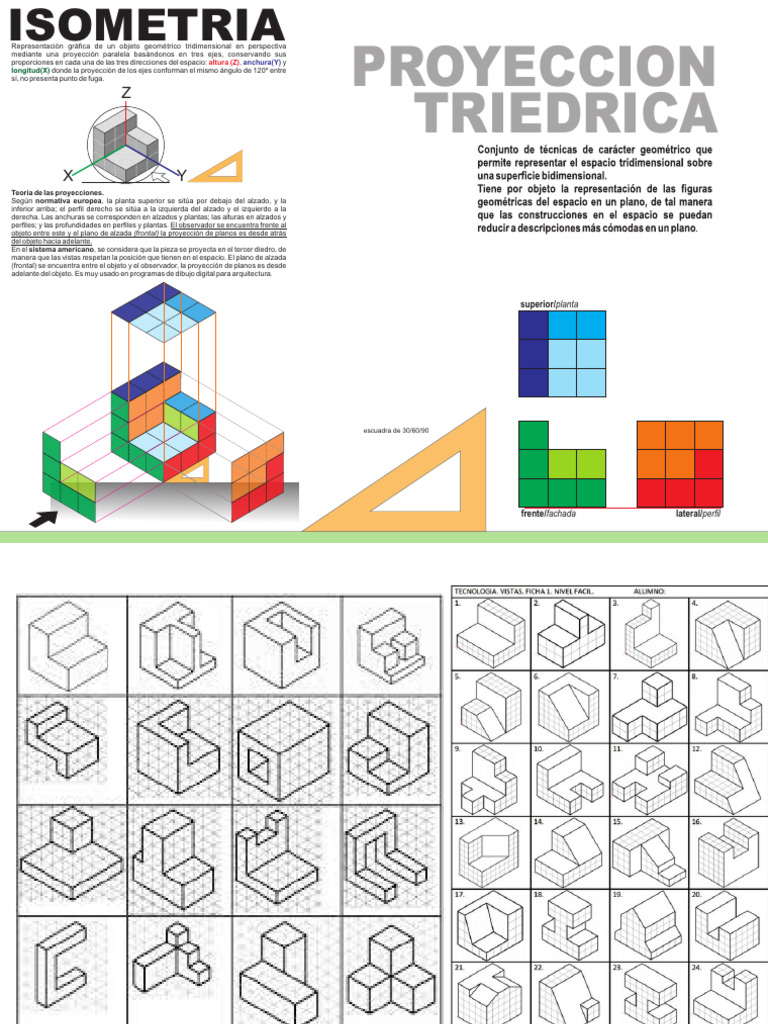 Proyeccion Triedrica e Isometria 10mo | PDF