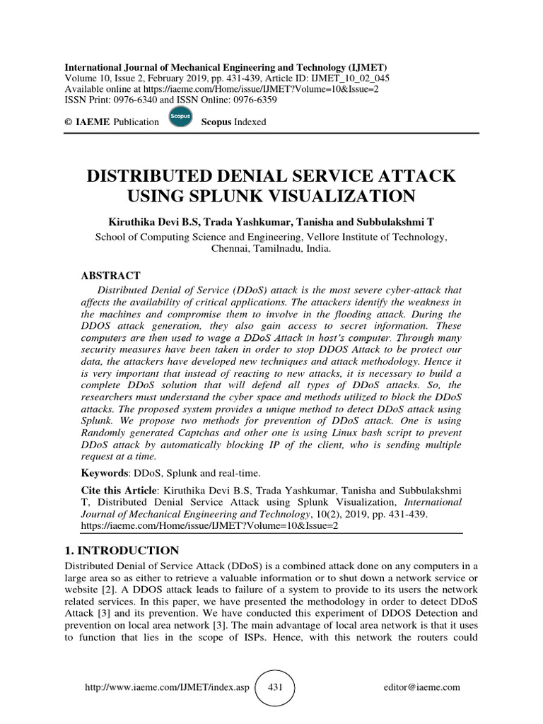 IJMET_10_02_045 (1) | PDF | Denial Of Service Attack | Computer Network