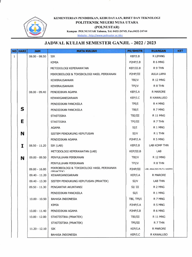 Jadwal New - 20220831 - 0001 | PDF