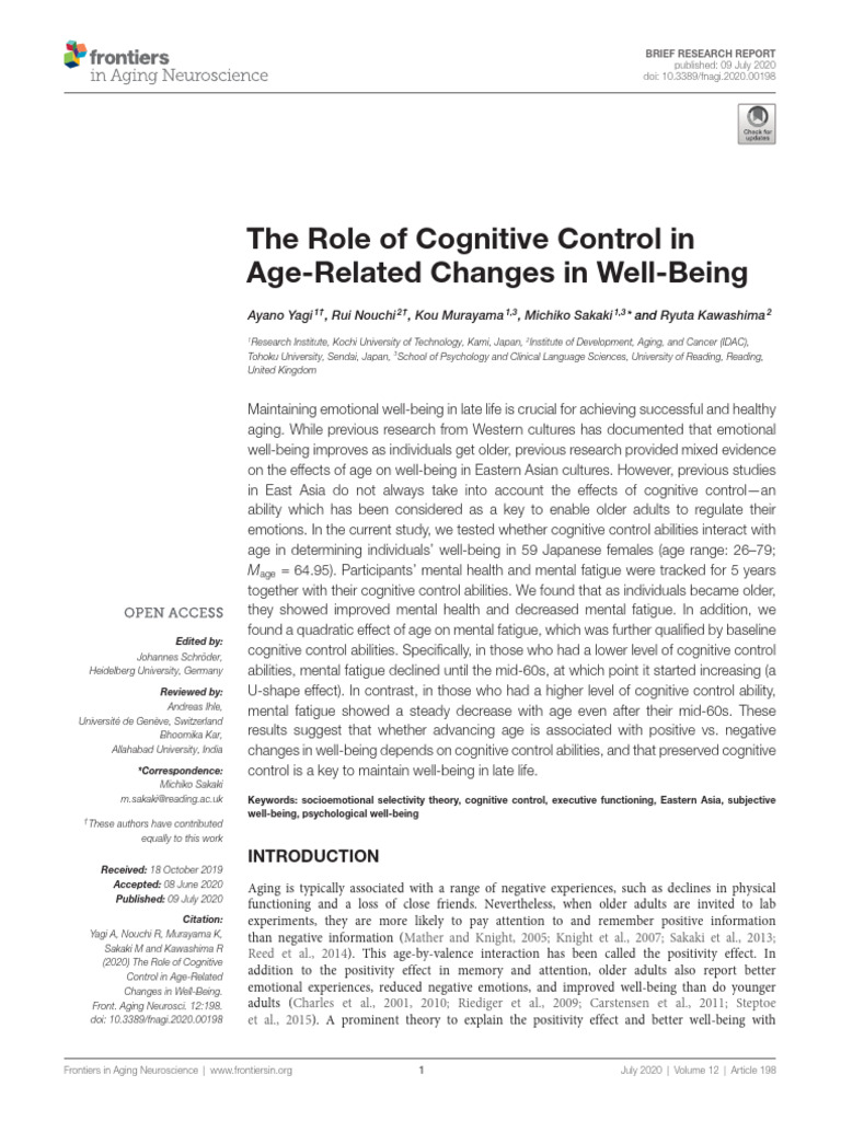 (Cognitive Control Correlates With Mental Fatigue, Key To Maintain Well ...