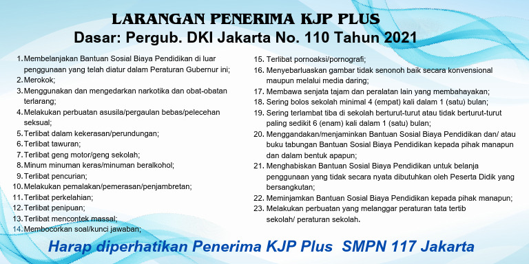 Larangan Penerima KJP Plus | PDF