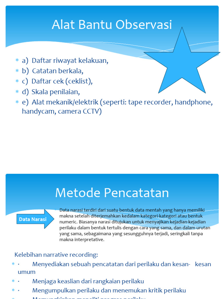 Alat Bantu Metode Observasi | PDF
