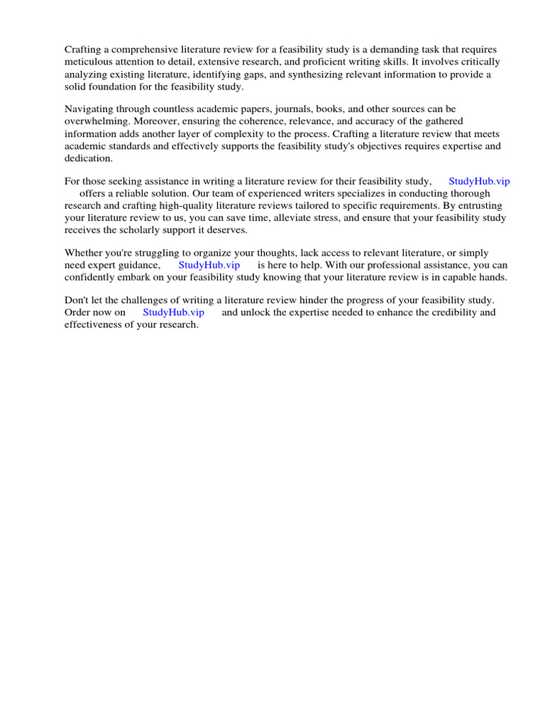 Literature Review of Feasibility Study | PDF | Feasibility Study | Expert