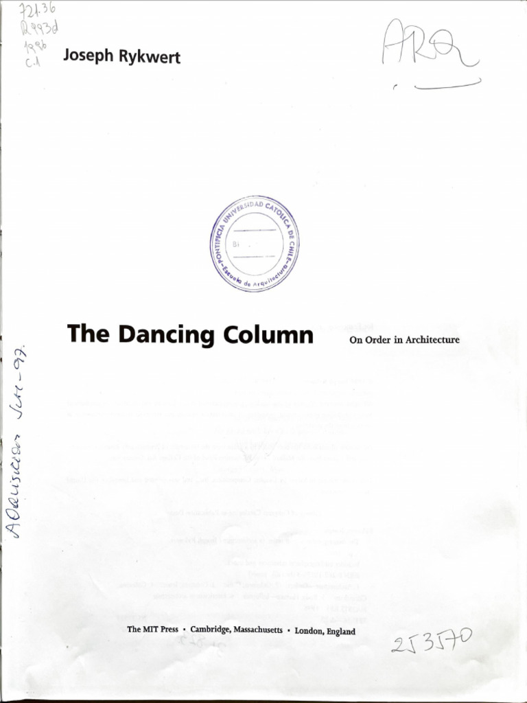 The Dancing Column - Order in Building - Rykwert | PDF