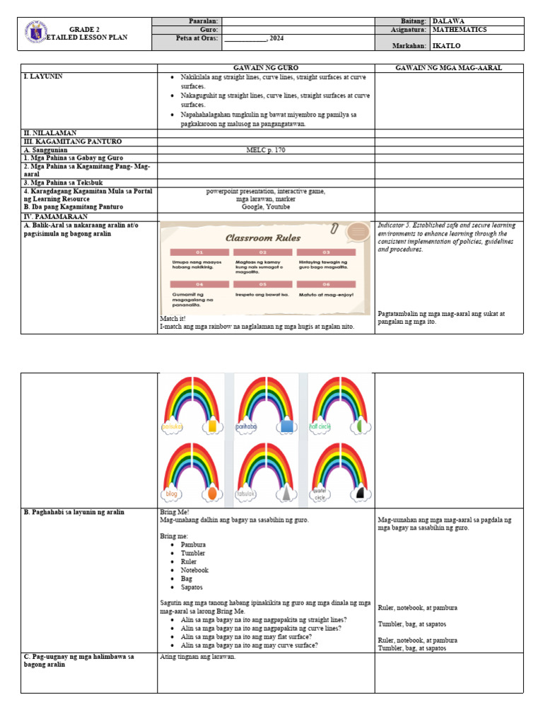 CO DLP Math 2 - Flat, Straight Line | PDF
