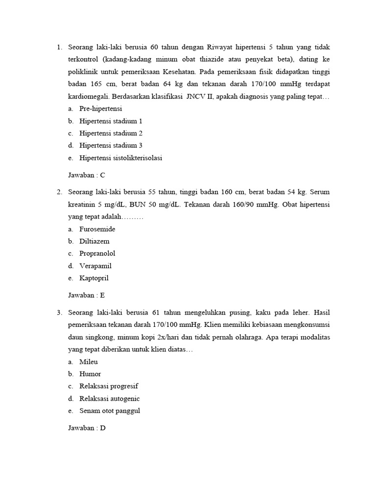 Soal Ukom Hipertensi | PDF