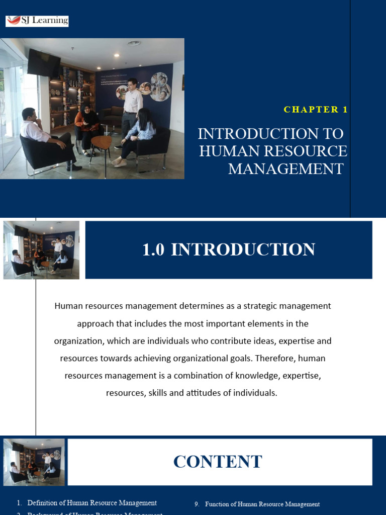 Chapter 1 Intro to Hrm | PDF | Human Resource Management | Human Resources