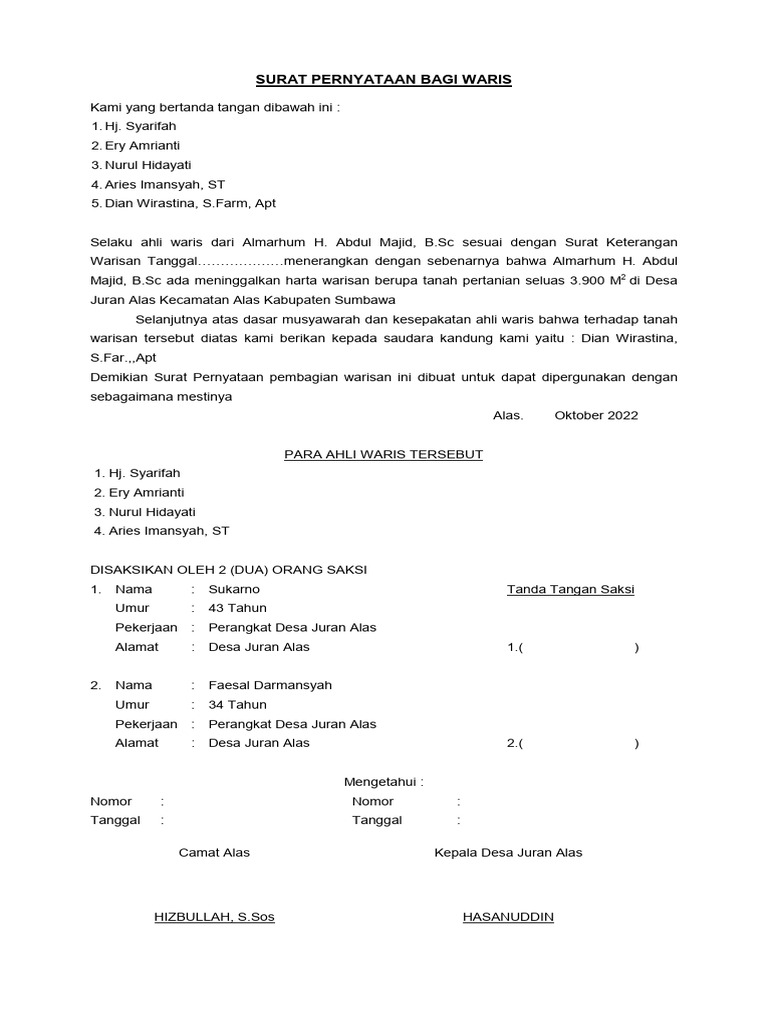 Surat Permohonan Ibu Nurul | PDF