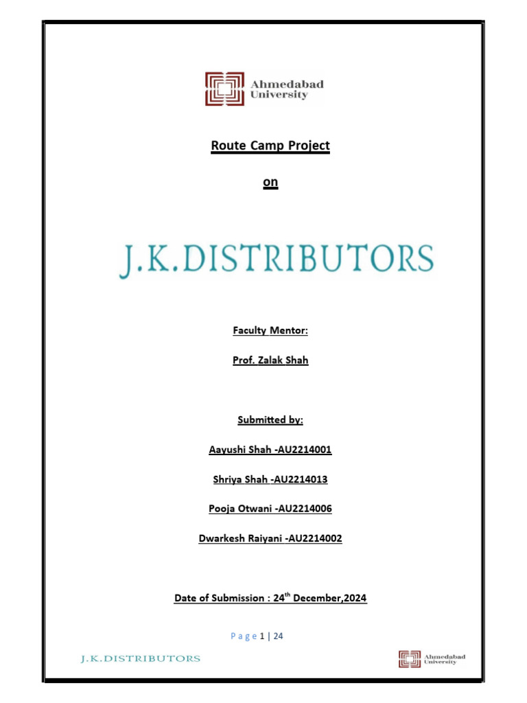J K Distributors | PDF | Supply Chain | Social Media