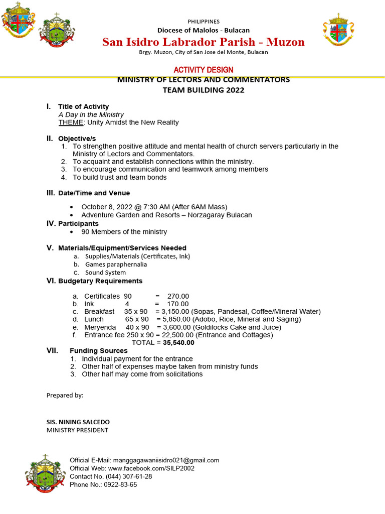 Activity Design And Request Letter Pdf