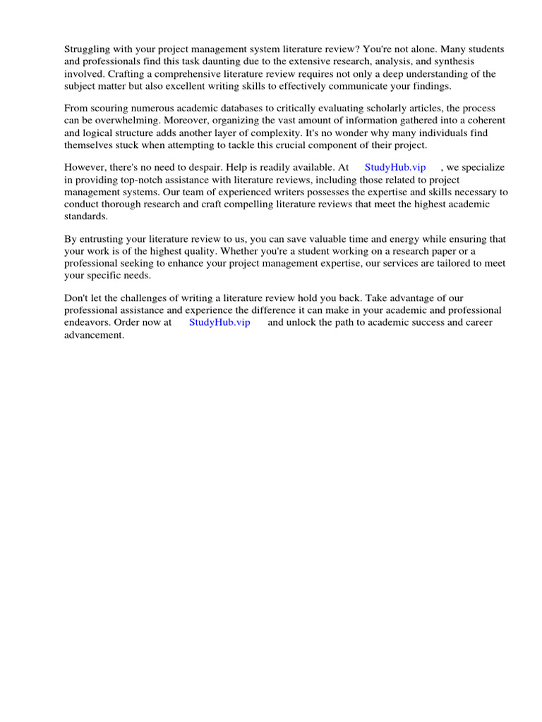 Project Management System Literature Review | PDF | Systematic Review ...