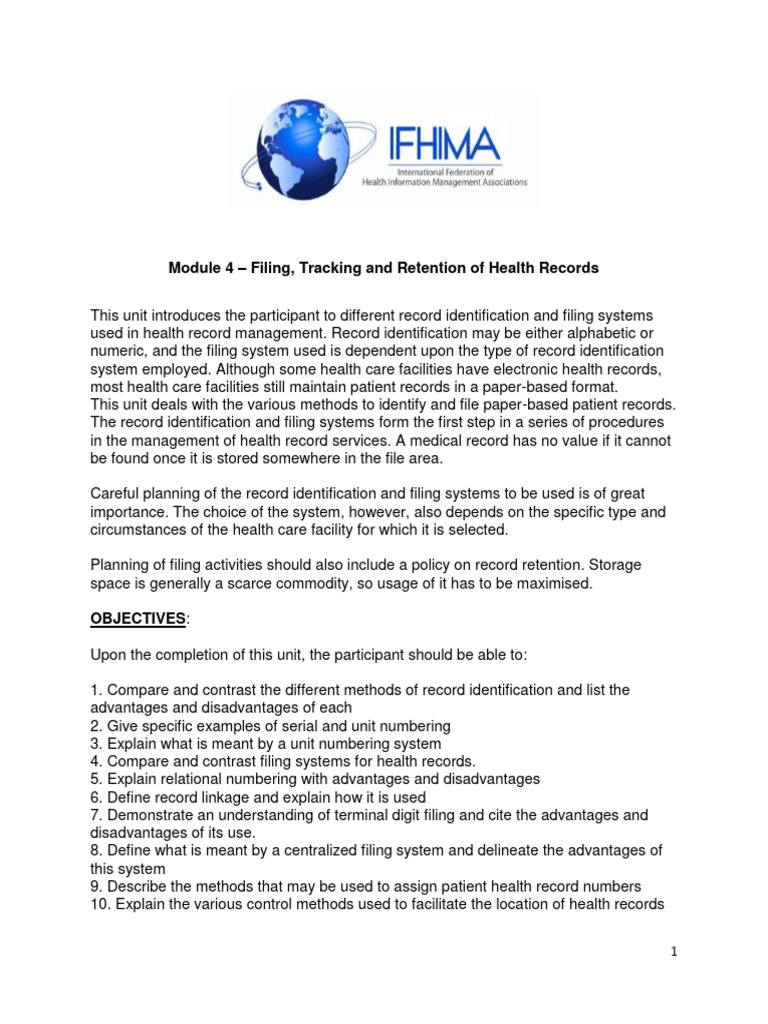 Health Records Filing and Retention Guide | PDF | Patient | Computer File