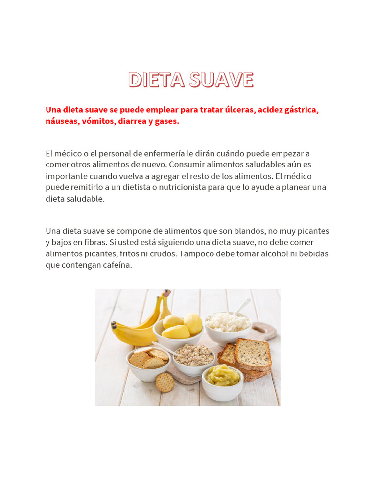 DIETA SUAVE | PDF | Alimentos | Caloría