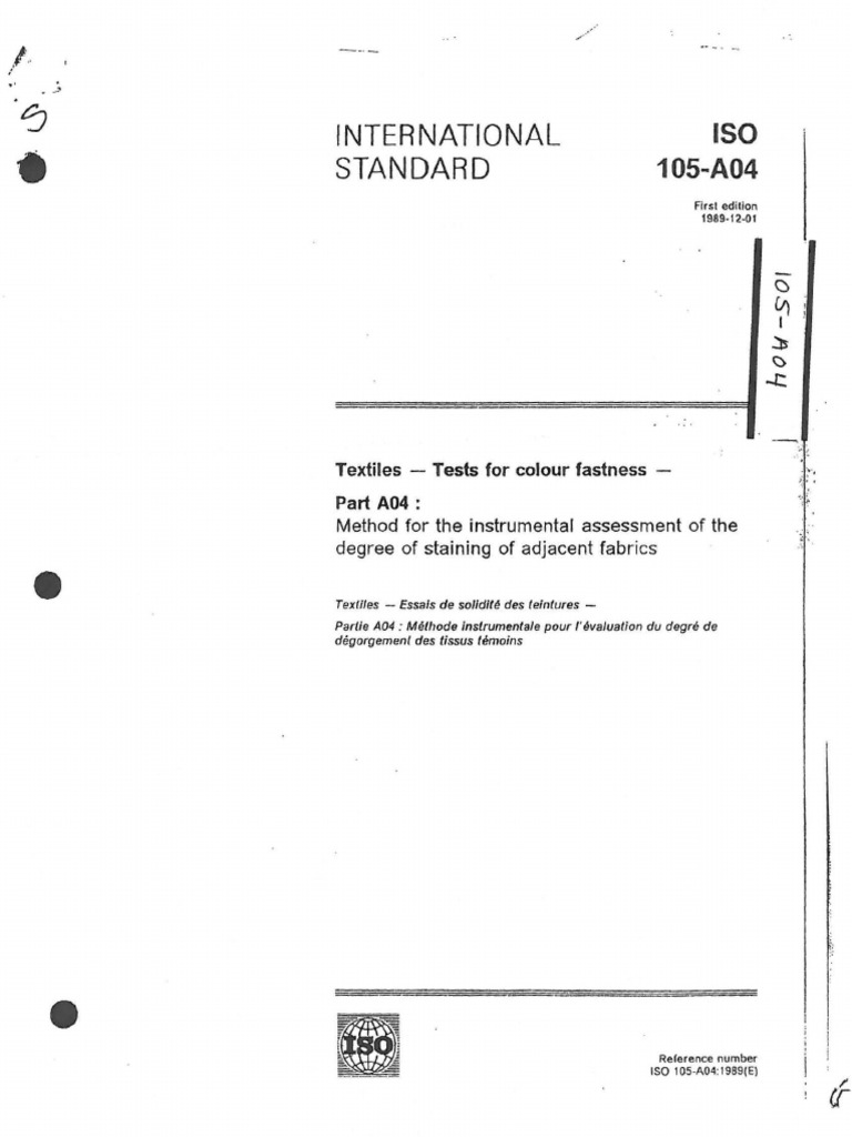 Iso 105 A04-1989 | PDF | International Organization For Standardization ...