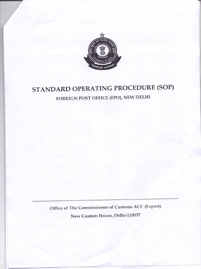 Sop of Customs (Expot-Import) | PDF