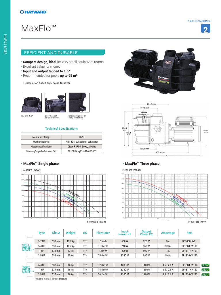 Hayward Max Flo Brochure | Download Free PDF | Manufactured Goods | Mechanical Engineering
