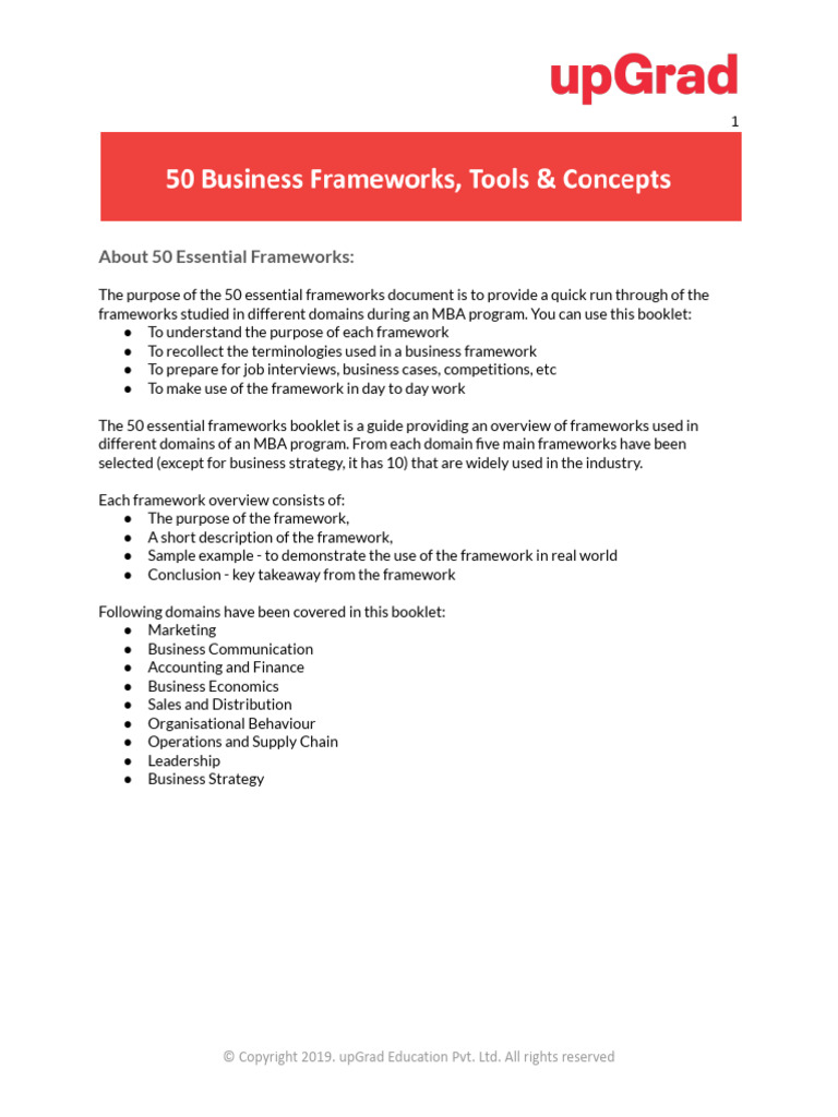 50+Business+Frameworks,+Tools+&+Concepts | PDF | Equity (Finance ...