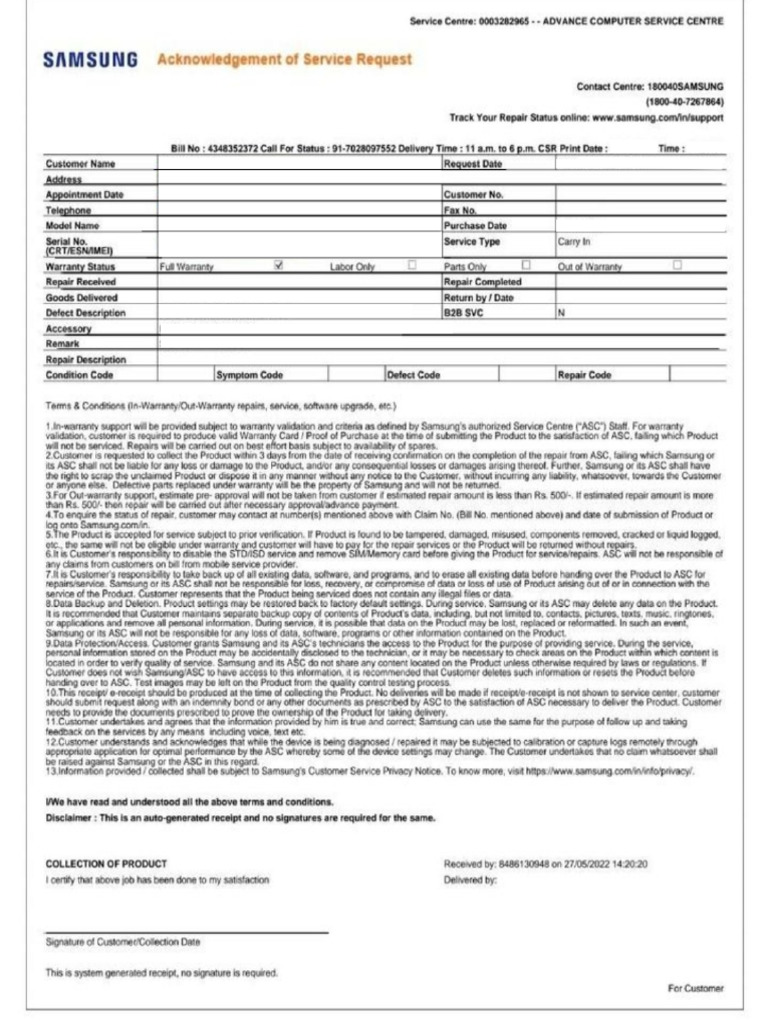 Samsung service centre | PDF