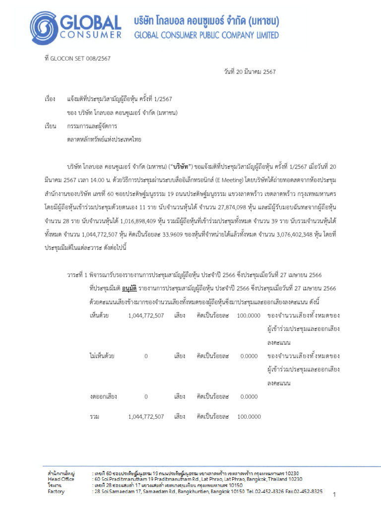 มติ glocon | PDF