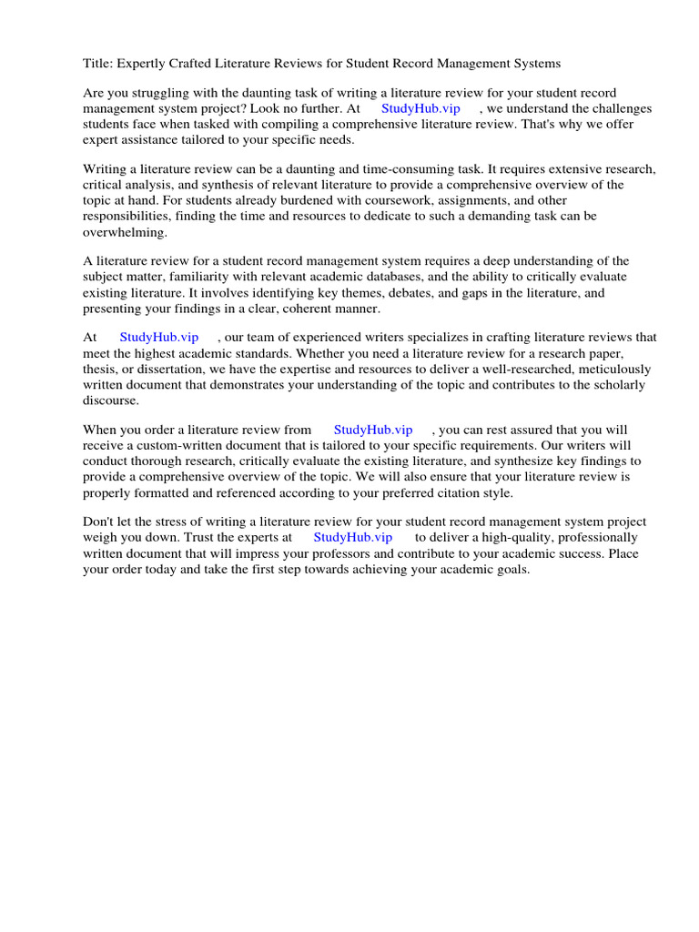 Literature Review of Student Record Management System | Download Free ... Literature Review of Student Record Management System | Download Free ...