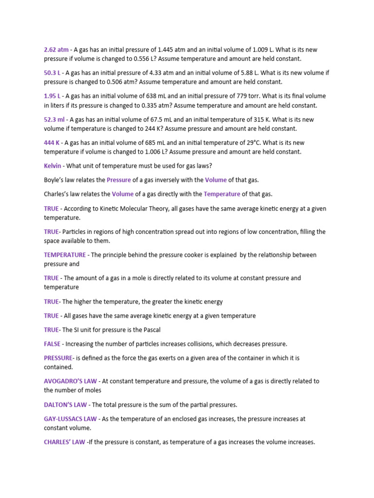 Gas Laws | PDF | Gases | Temperature