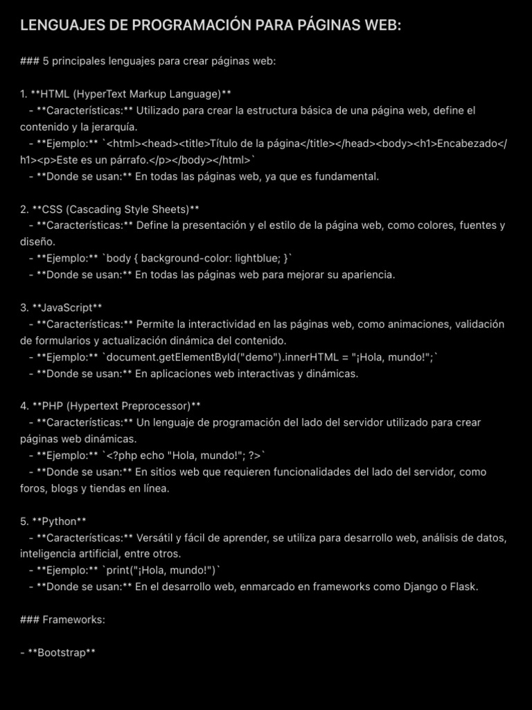 Lenguajes de Programación para Páginas Web | PDF | Red mundial ...