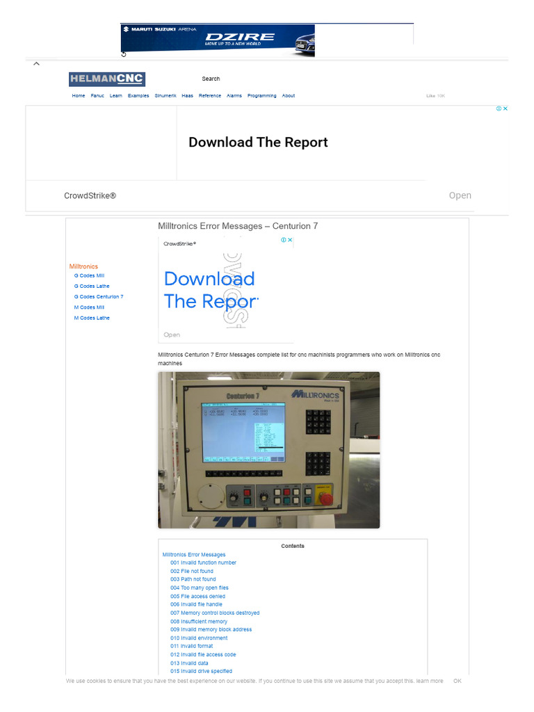 Milltronics Error Messages - Centurion 7 - Helman CNC | PDF | Computer ...