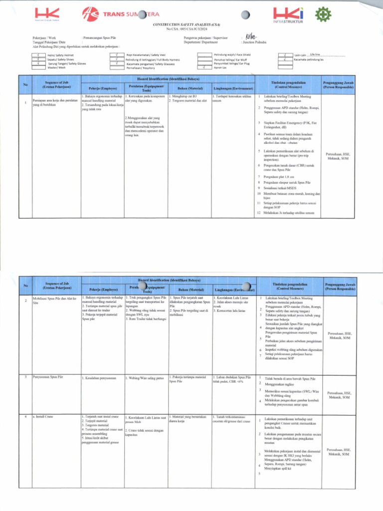 CSA Pemancangan Spun Pile | PDF