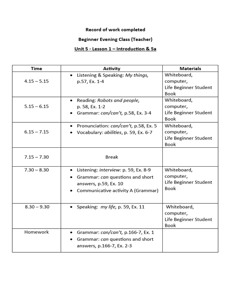 Life Beginner Week 5 | PDF | Adjective | Syntax