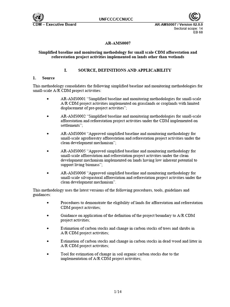 Afforestation and Reforestation Project Activities Implemented On Lands ...