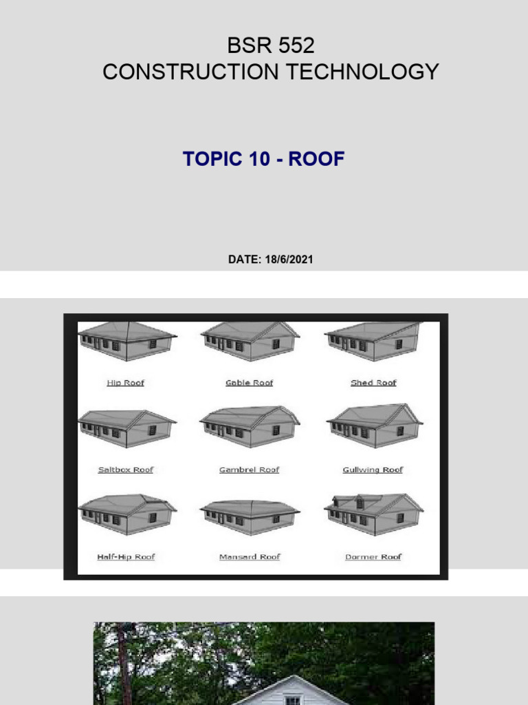 Topic 10 - Roof | PDF | Roof | Architectural Design