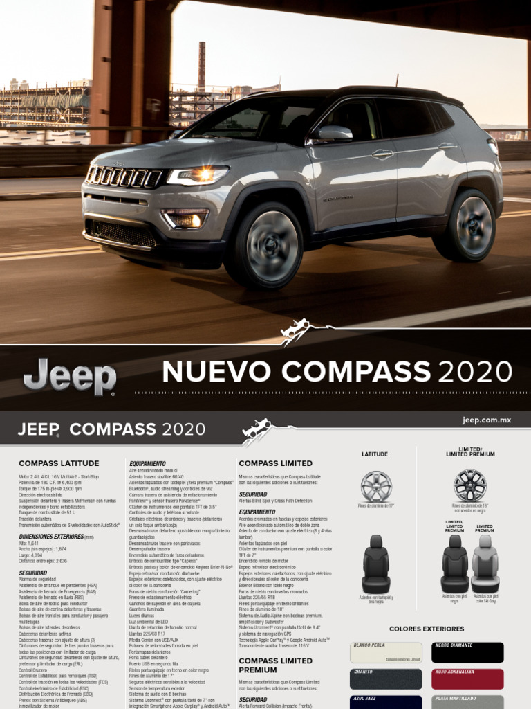 Jeep Compass 2020 Ficha Tecnica v02 | PDF | Sistema de freno antibloqueo | Airbag