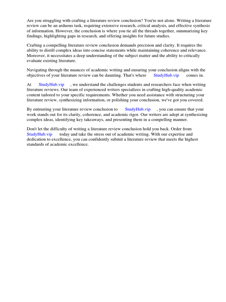 Example Literature Review Conclusion | Download Free PDF | Methodology ... Example Literature Review Conclusion | Download Free PDF | Methodology ...