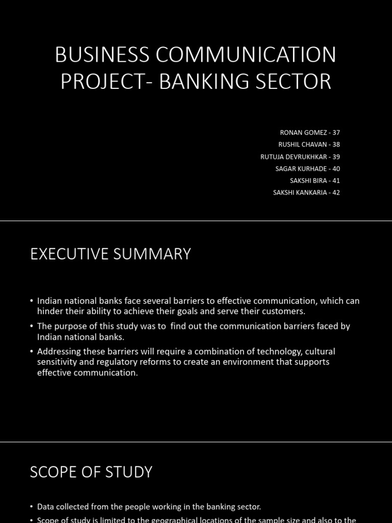 Business Communication Project - Banking Sector | PDF | Psychology