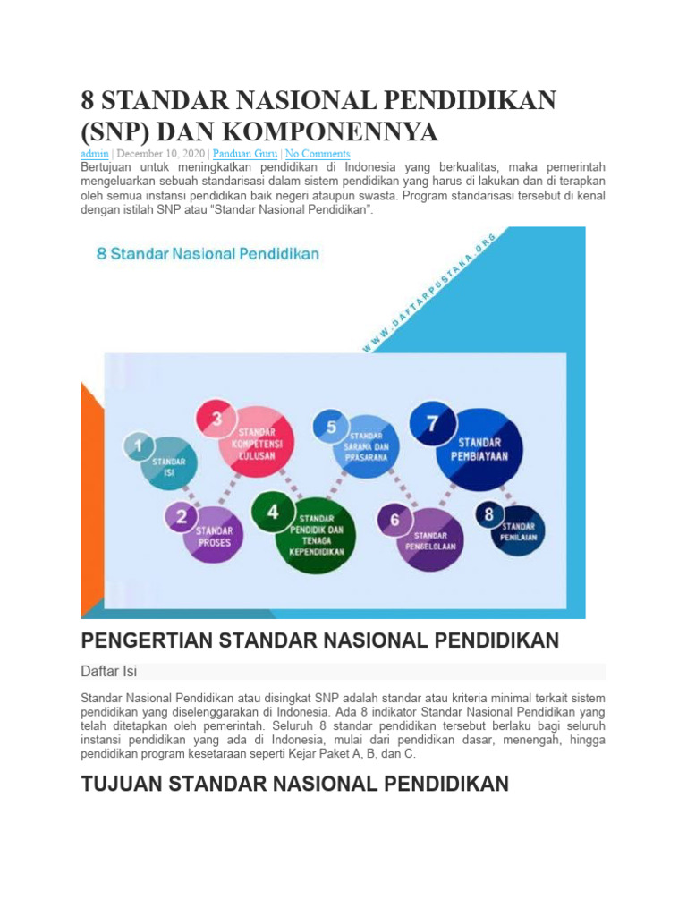 8 Standar Nasional Pendidikan | PDF | Pengelolaan Keuangan & Uang