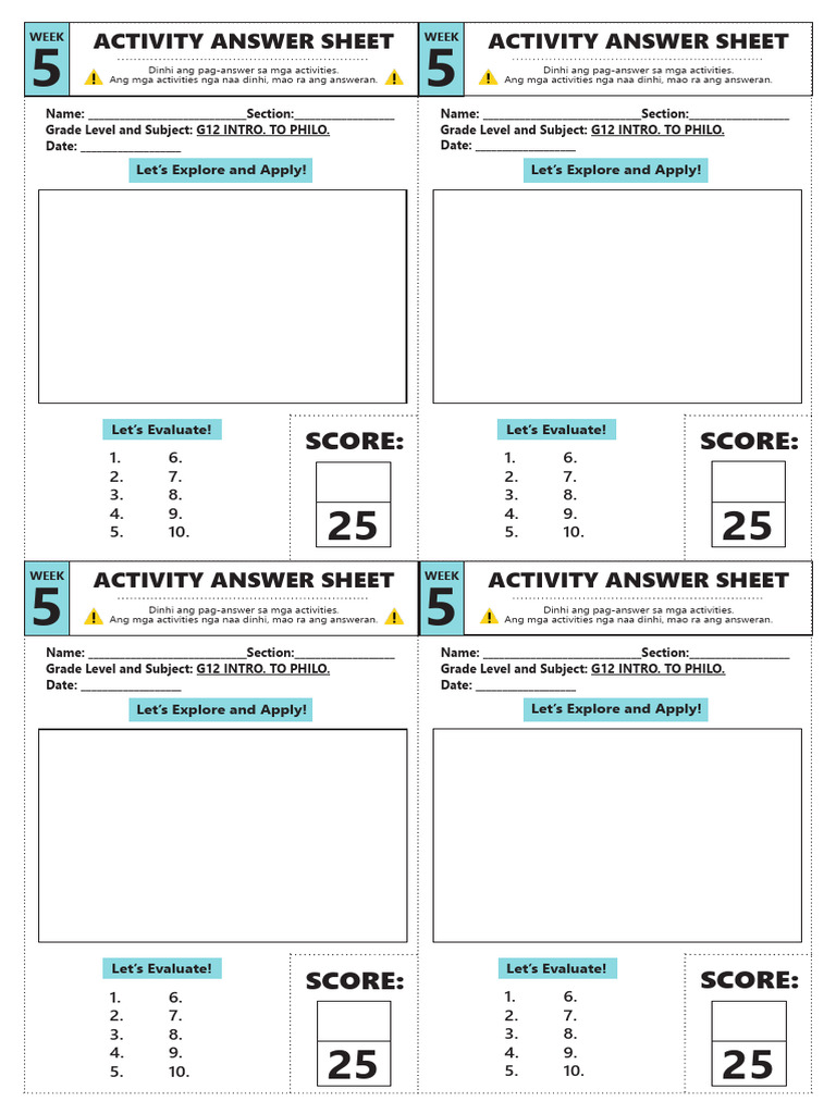 ITP Activities w5 | PDF