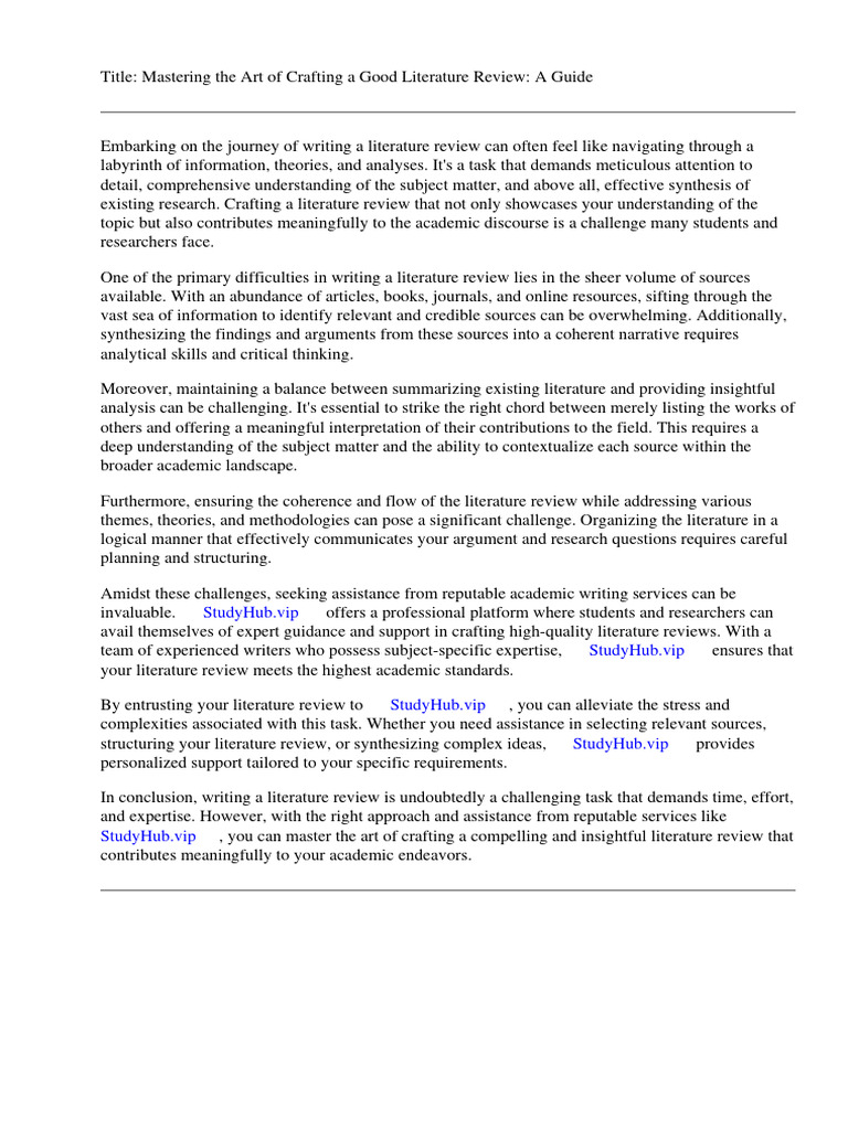 Example of A Good Literature Review PDF | PDF | Literature Review ... Example of A Good Literature Review PDF | PDF | Literature Review ...