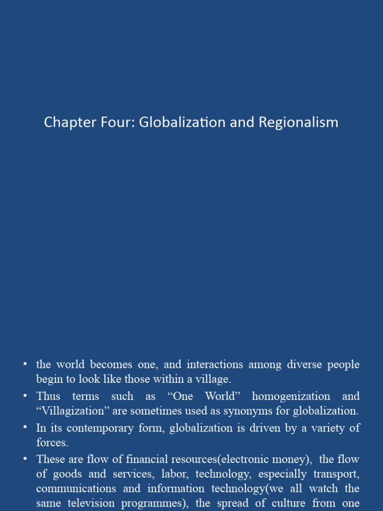 Chapter Four: Globalization and Regionalism | PDF | Globalization | Africa